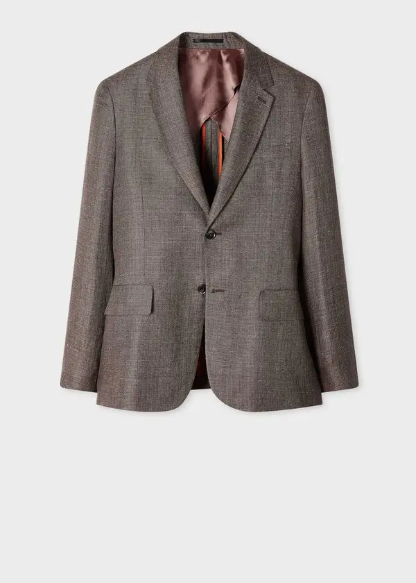 Paul Smith Linen-wool Buggy-lined Blazer - Brown