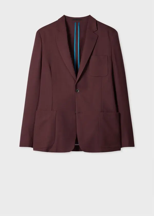 Paul Smith A Suit To Travel In Burgundy Wool Unlined Blazer - Red