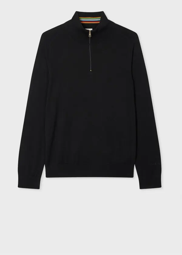Paul Smith Wool Half-zip Pullover - Black