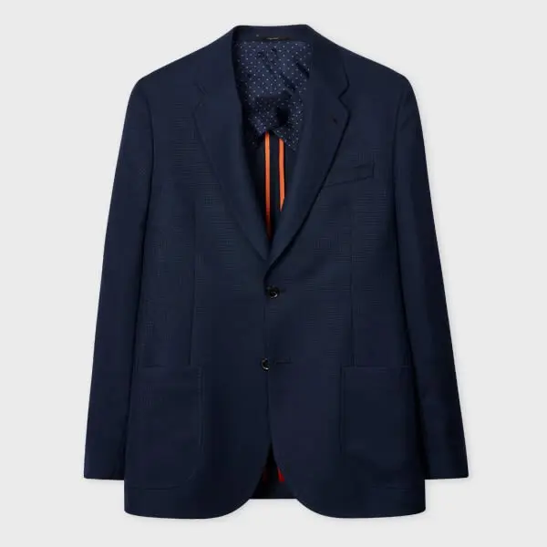 Paul Smith Tailored-fit Navy Wool Hopsack Buggy-lined Blazer - Blue