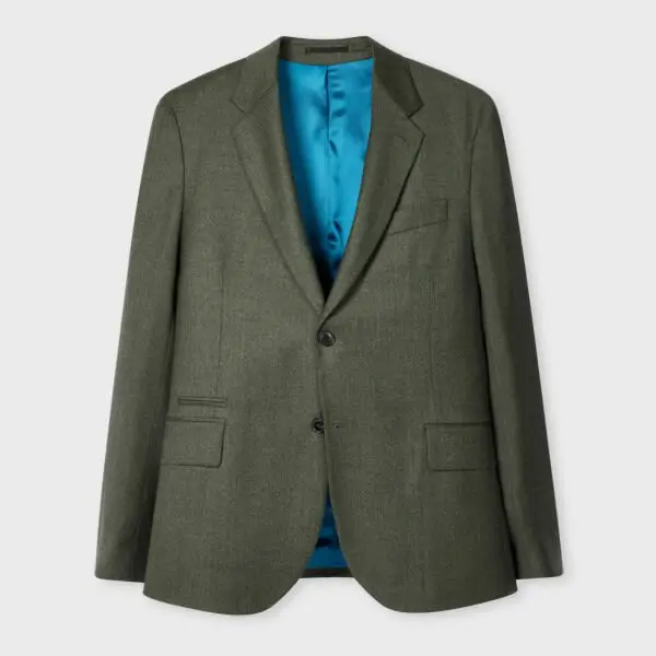 Paul Smith Tailored-fit Overdyed Wool-cashmere Flannel Blazer - Green