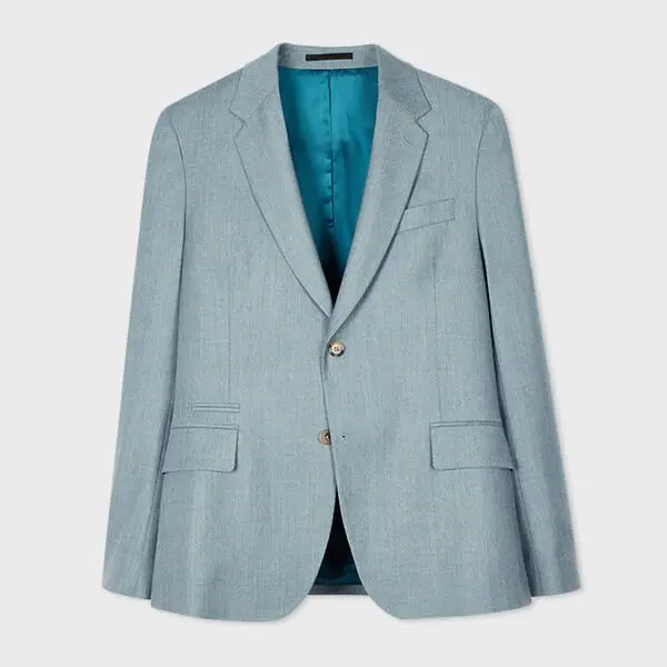 Paul Smith Tailored-fit Light Overdyed Wool-cashmere Flannel Blazer - Blue