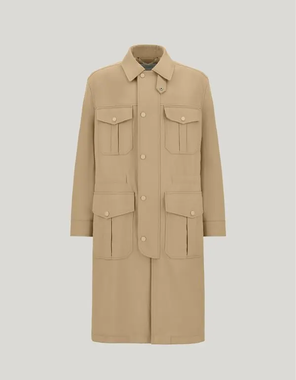 Canali Safari Jacket In Cotton-blend Gabardine