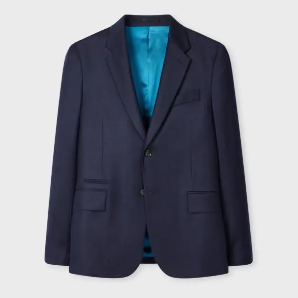 Paul Smith Tailored-fit Navy Overdyed Wool-cashmere Flannel Blazer - Blue