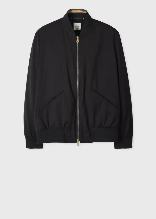 Paul Smith Wool Bomber Jacket - Black