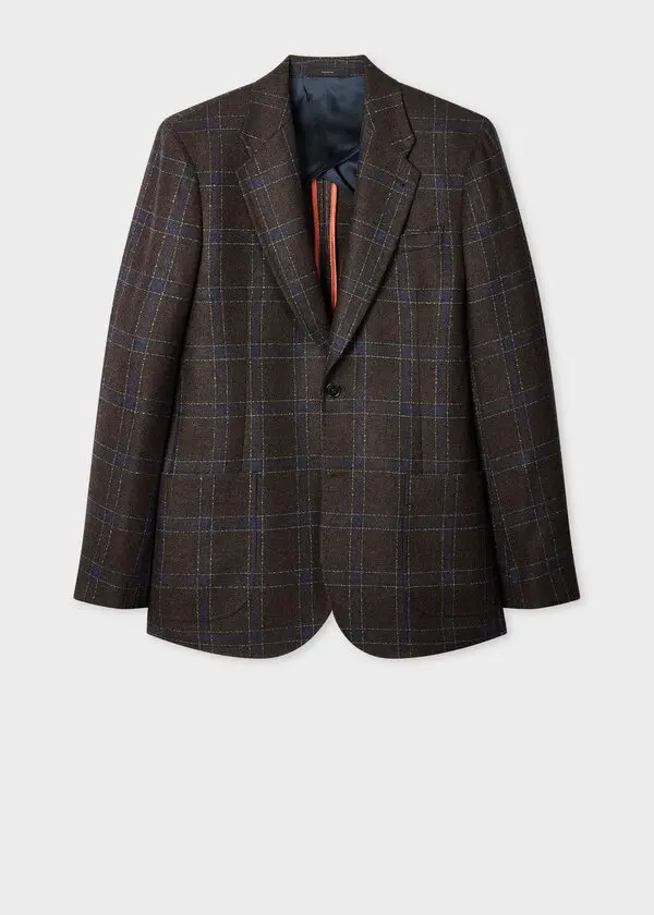 Paul Smith Dark Check Wool-cashmere Buggy-lined Blazer - Brown
