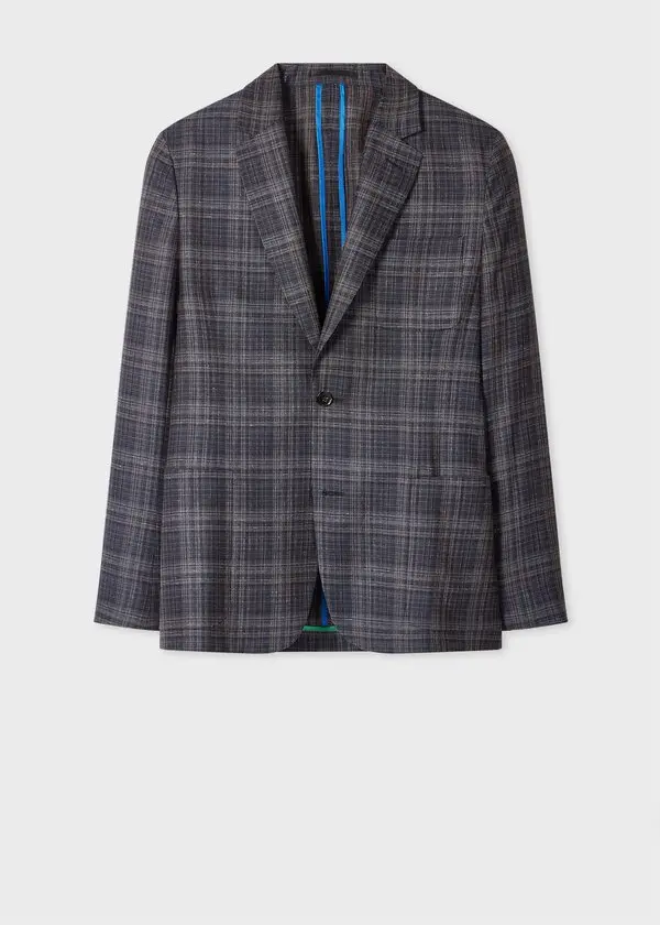 Paul Smith And Navy Check Silk-wool Patch-pocket Blazer