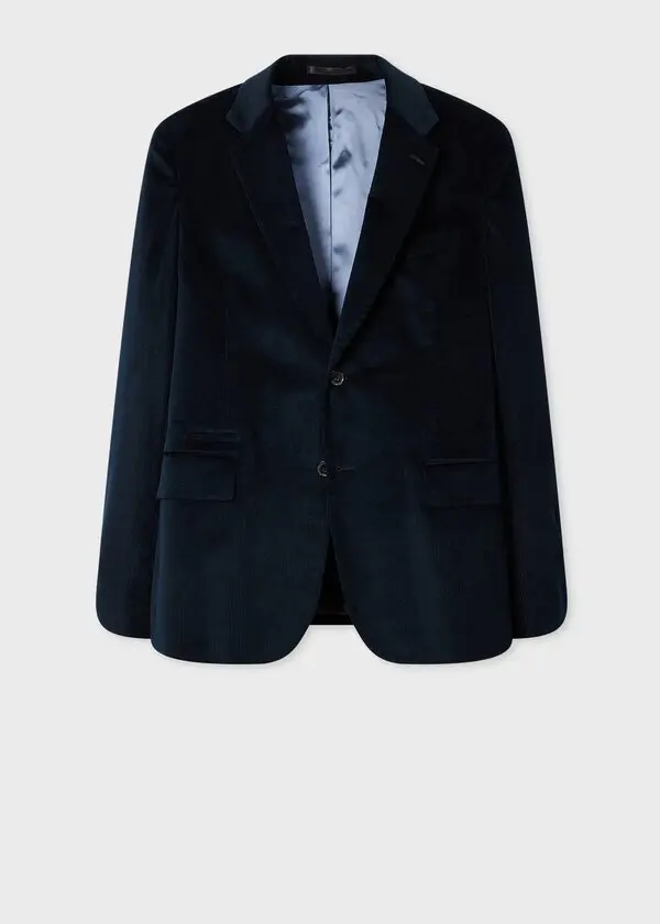 Paul Smith Navy Cotton And Wool-blend Corduroy Blazer - Blue