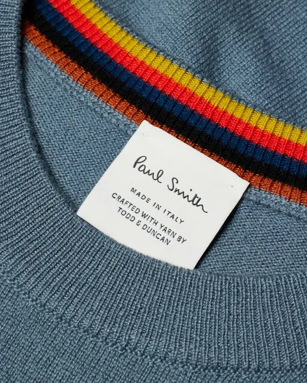 Paul Smith Crew Neck Cashmere Sweater - Blue
