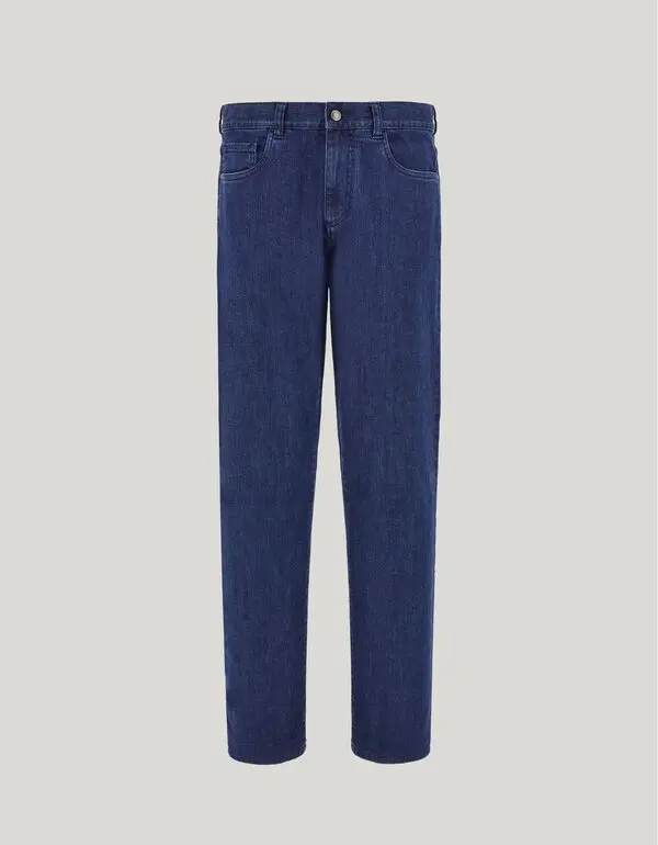 Canali Five-pocket Regular-fit Stretch Denim Pants - Blue