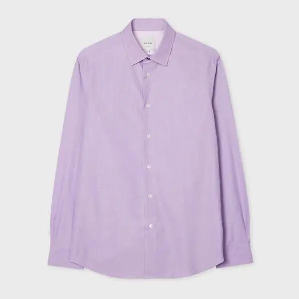 Paul Smith Tailored-fit Lilac End-on-end Cotton Shirt - Purple