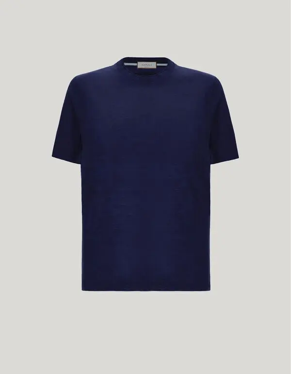 Canali Dark Navy Cotton T-shirt