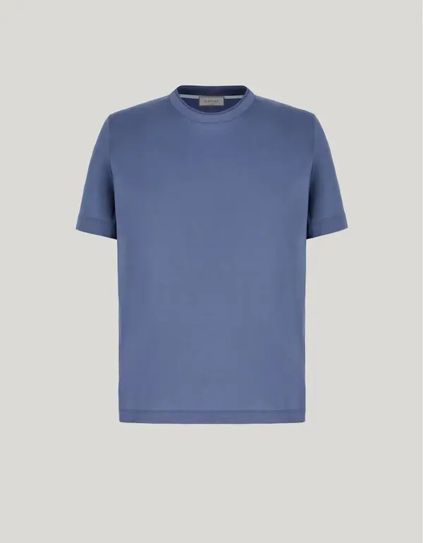 Canali Dusty T-shirt In Filoscozia Cotton - Blue