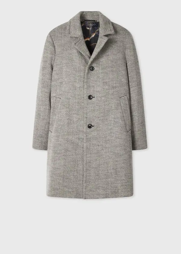 Paul Smith Tumbled Herringbone Wool-blend Overcoat