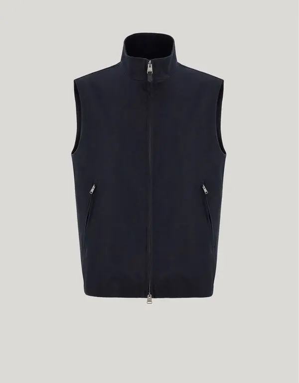 Canali Technical Fabric Mandarin Collar Vest