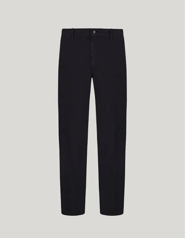 Canali Navy Comfort Cotton Microtwill Chinos