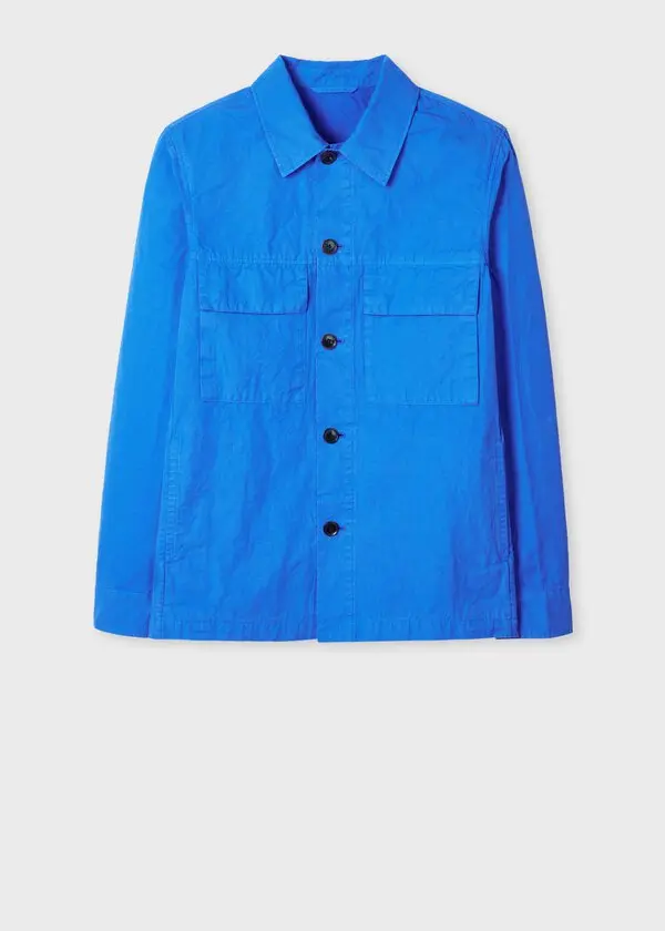 Paul Smith Cobalt Cotton-linen Overshirt