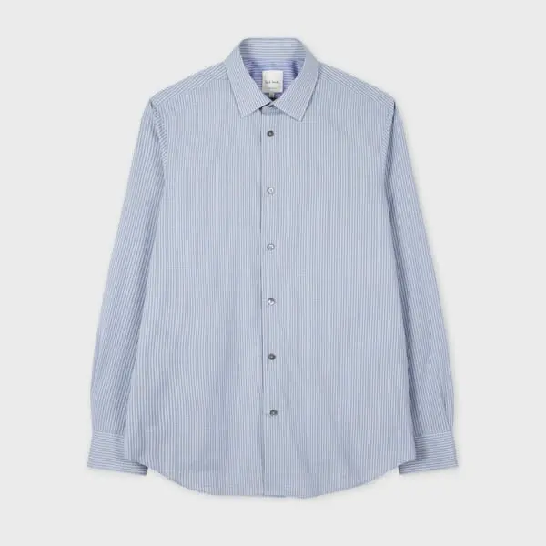 Paul Smith Tailored-fit And Green Gingham Shirt - Blue