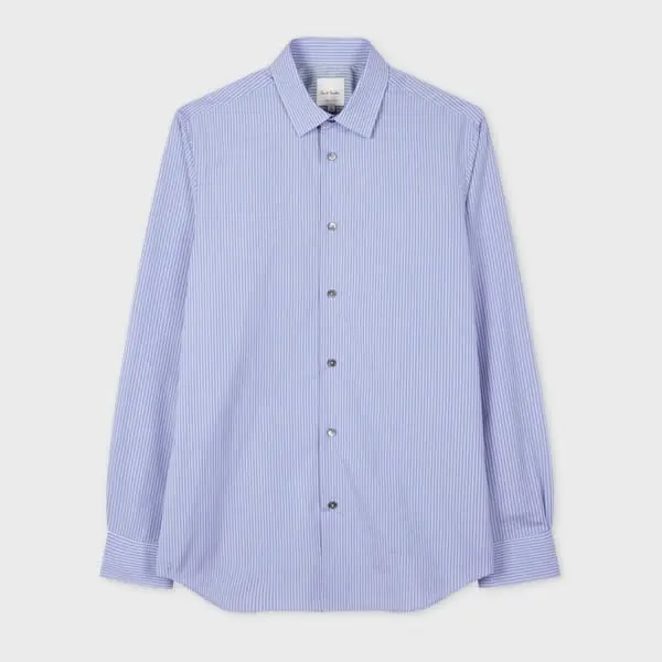 Paul Smith Tailored-fit Blue And Pink Gingham Shirt - Purple