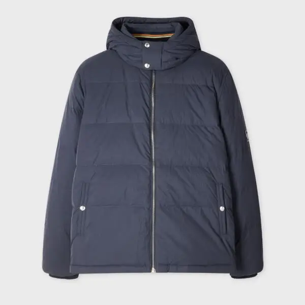 Paul Smith Down Jacket With Detachable Hood - Blue