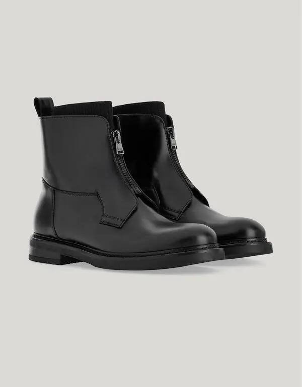 Canali Ankle Boot With Knit Sock And Zipper
