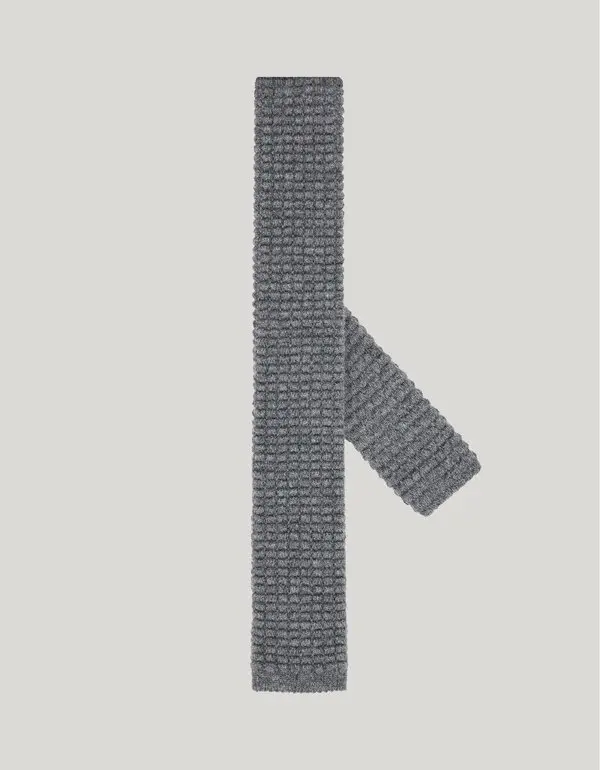 Canali Cashmere Knit Neck Tie - Grey