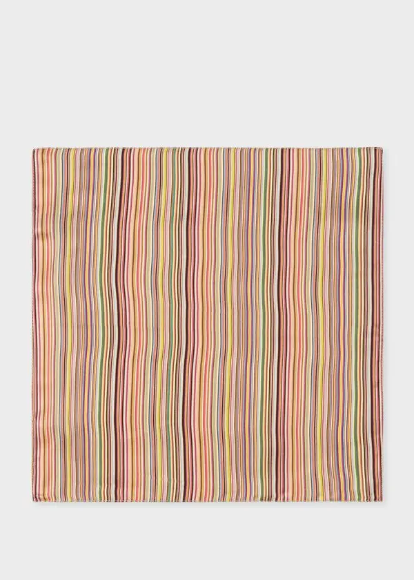 Paul Smith Signature Stripe' Silk Pocket Square - Multicolour