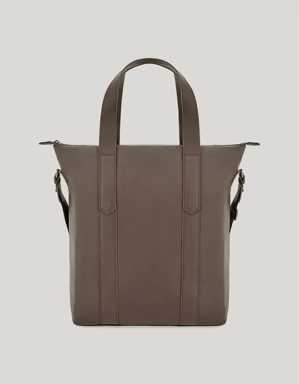 Canali Hammered Calfskin Tote Bag - Brown