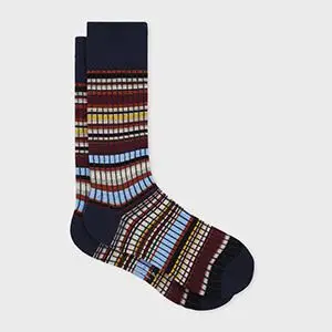 Paul Smith Signature Stripe Ribbed Socks - Blue