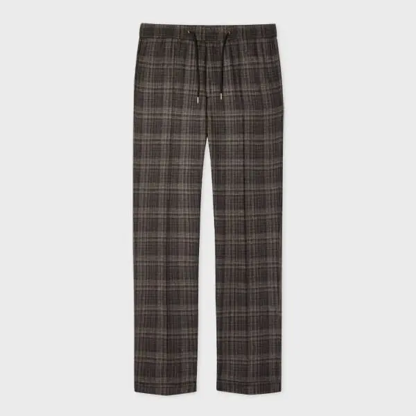 Paul Smith Check Silk-wool Drawstring Trousers