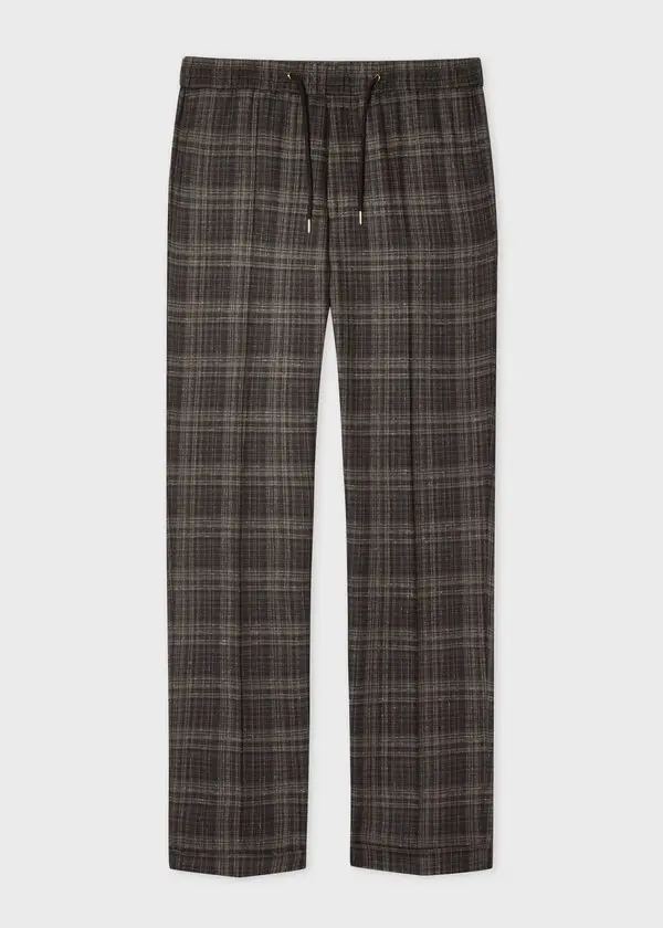 Paul Smith Check Silk-wool Drawstring Trousers