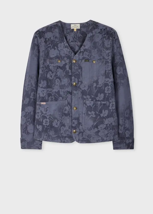 PAUL SMITH + LEE Jacquard Collarless Chore Coat