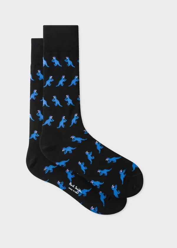 Paul Smith Dino Motif Crew Socks - Black
