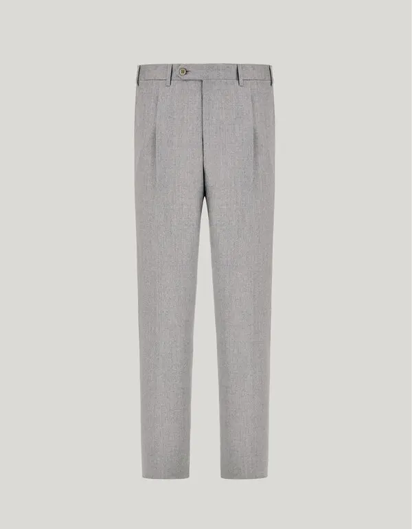 Canali Pure Wool High-waist Trousers