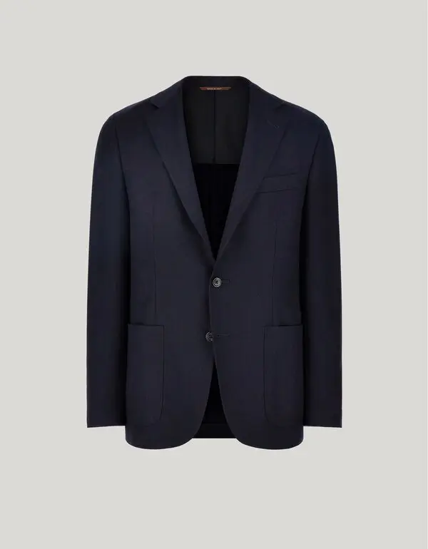 Canali Kei Modern-fit Jacket In Impeccabile Wool - Blue
