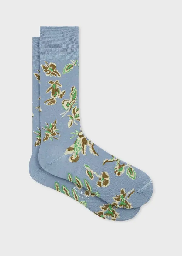 Paul Smith Patterned Crew Socks - Blue