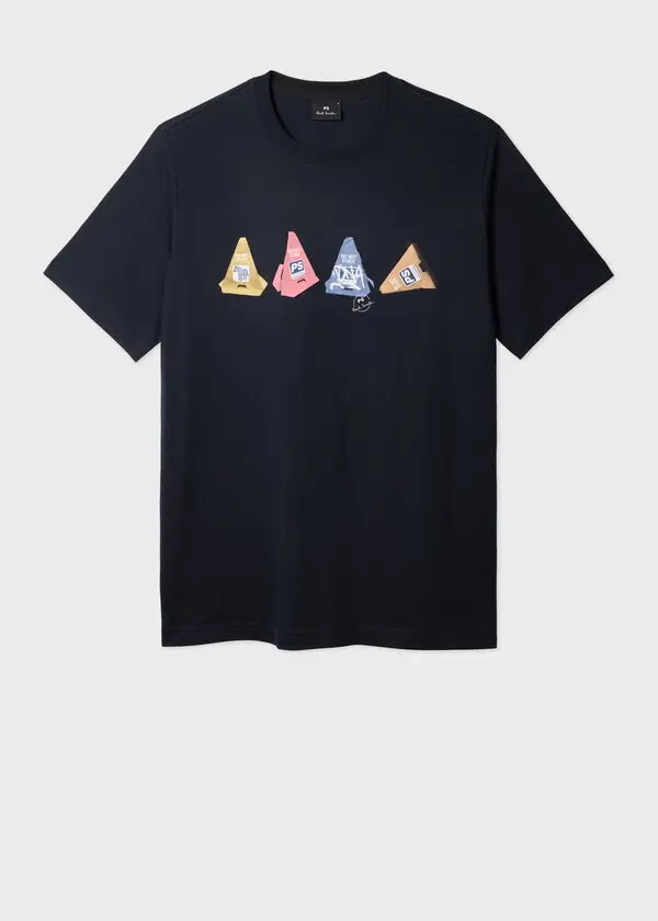 Paul Smith Navy 'cones' Print T-shirt