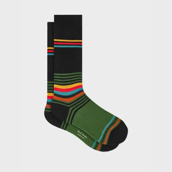 Paul Smith Artist Stripe Cotton-blend Socks - Black
