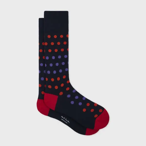 Paul Smith Polka Dot Cotton-blend Socks - Blue