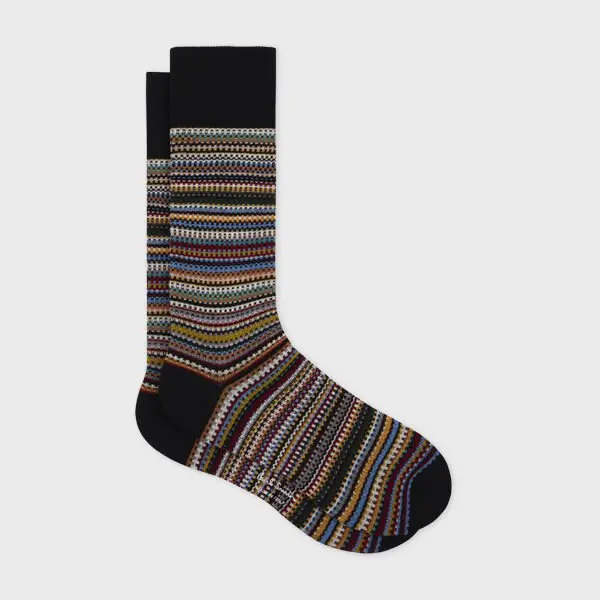Paul Smith Signature Stripe Cotton-blend Pique Crew Socks - Multicolour