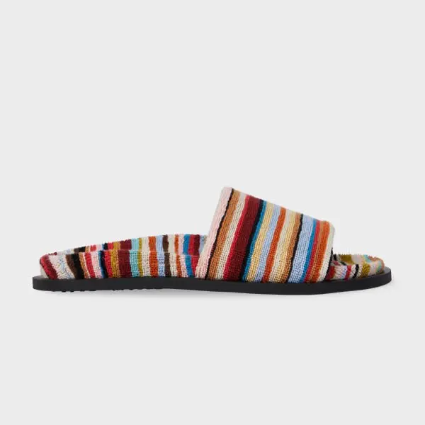 Paul Smith Signature Stripe Towelling Slides - Multicolour