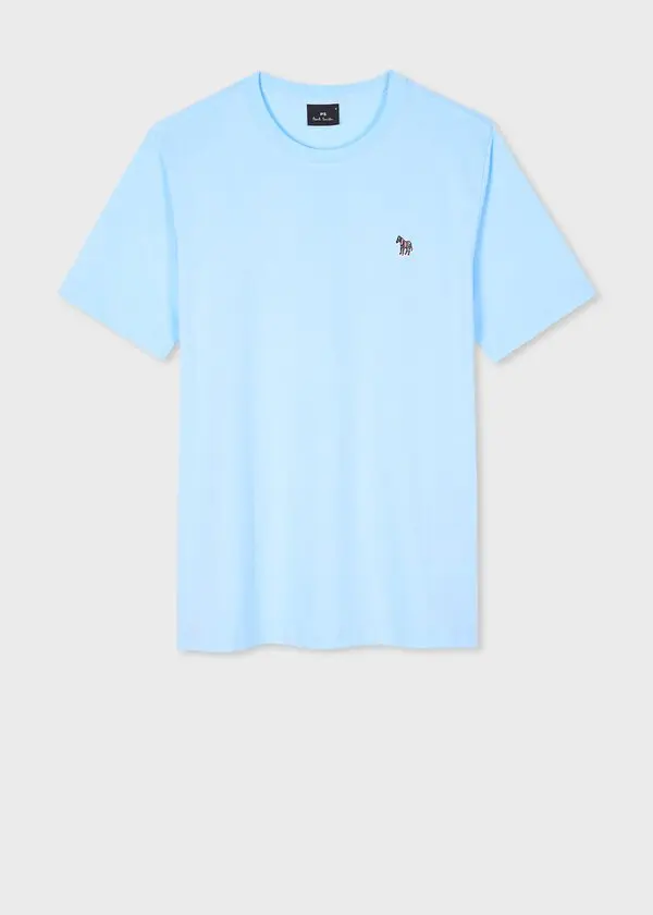 Paul Smith Pale Organic Cotton Zebra Logo T-shirt - Blue