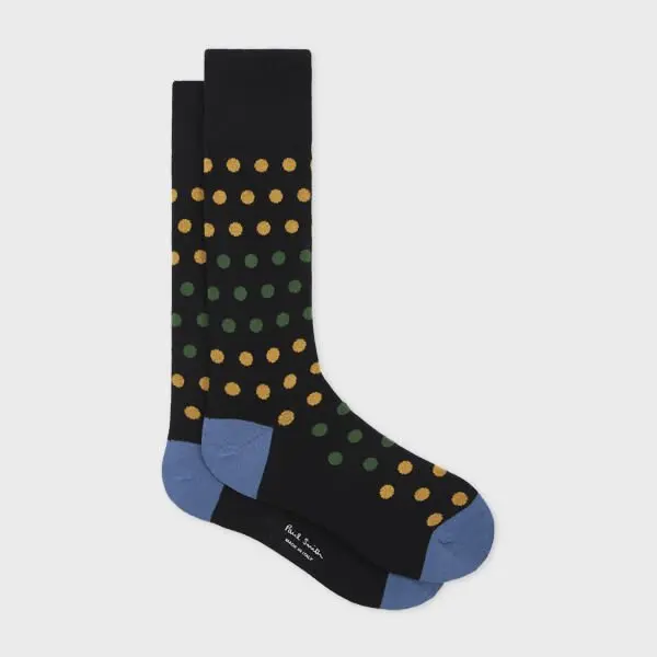 Paul Smith Polka Dot Cotton-blend Crew Socks - Black