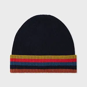 Paul Smith Merino Wool 'artist Stripe' Beanie - Blue