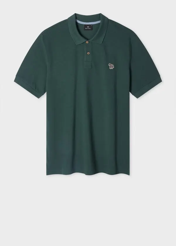 Paul Smith Dark Organic Cotton Zebra Polo Shirt - Green