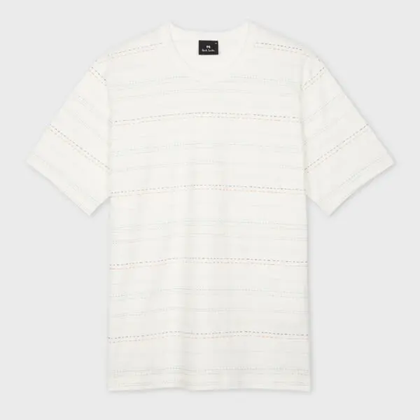 Paul Smith Stitch Stripe' Cotton T-shirt - White