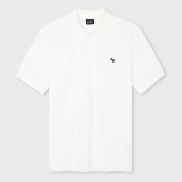 Paul Smith Ecru Organic Cotton Zebra Polo Shirt - White