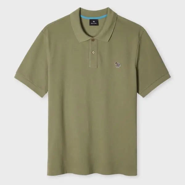 Paul Smith Washed Organic Cotton Zebra Polo Shirt - Green