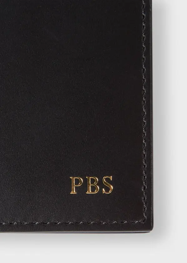 Paul Smith Leather Monogrammed Credit Card Wallet - Black