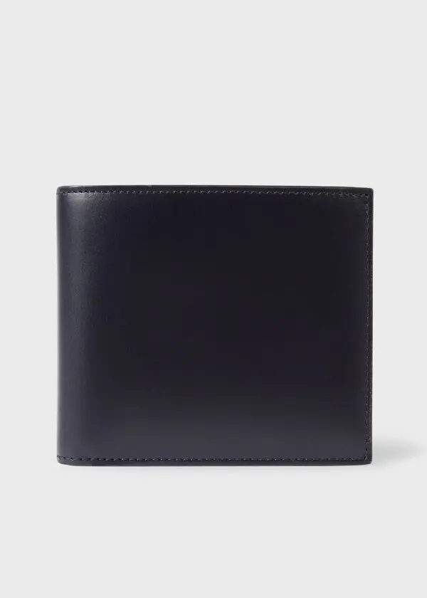Paul Smith Navy Leather Monogrammed Billfold Wallet